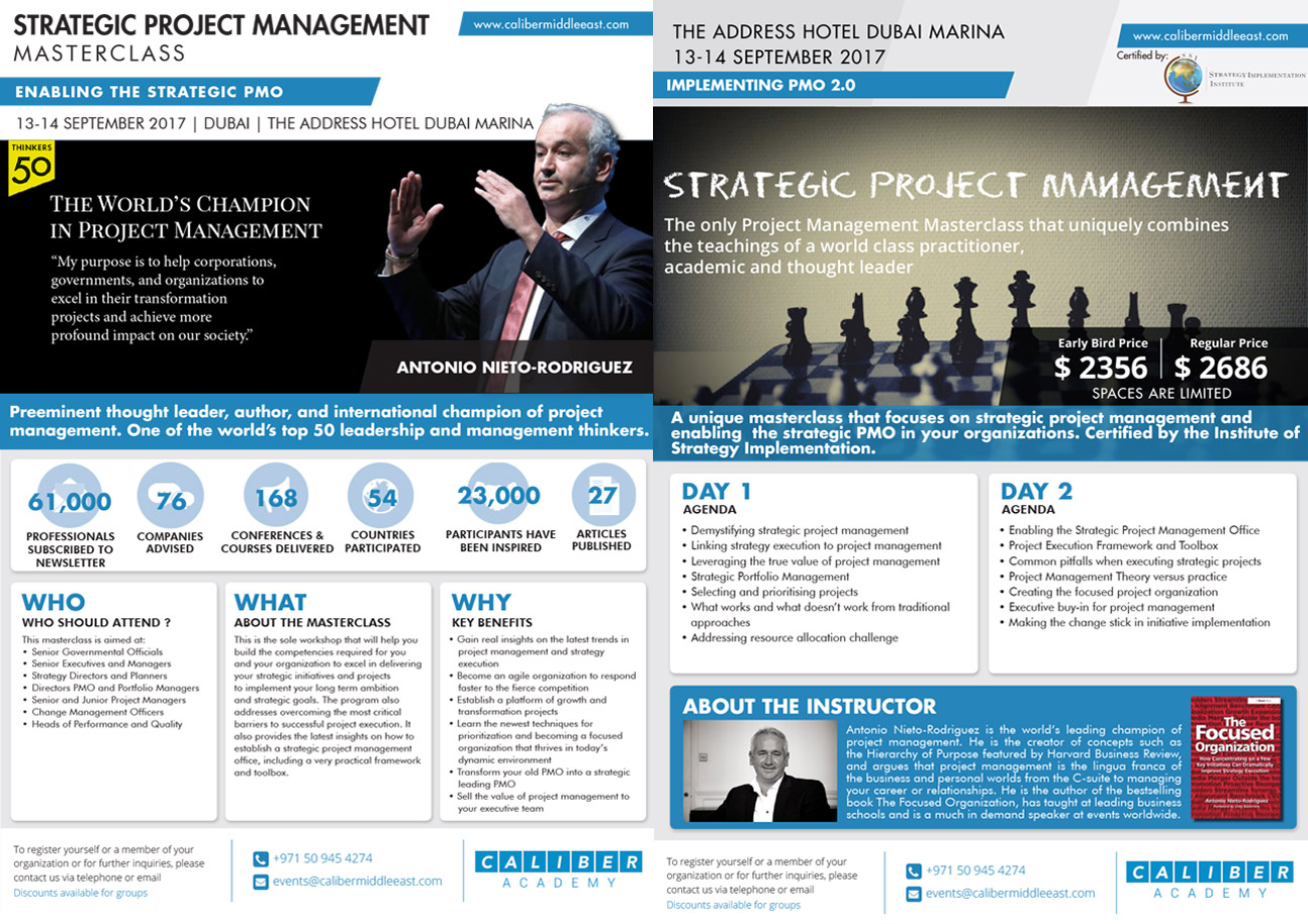 Strategic Project Management - 13, 14 September 2017 - Caliber Consulting